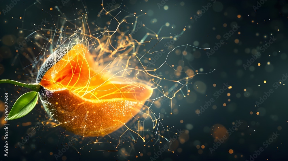 Spinal Cord Depicted as Ripe Mango Revealing Network of Nerves and ...