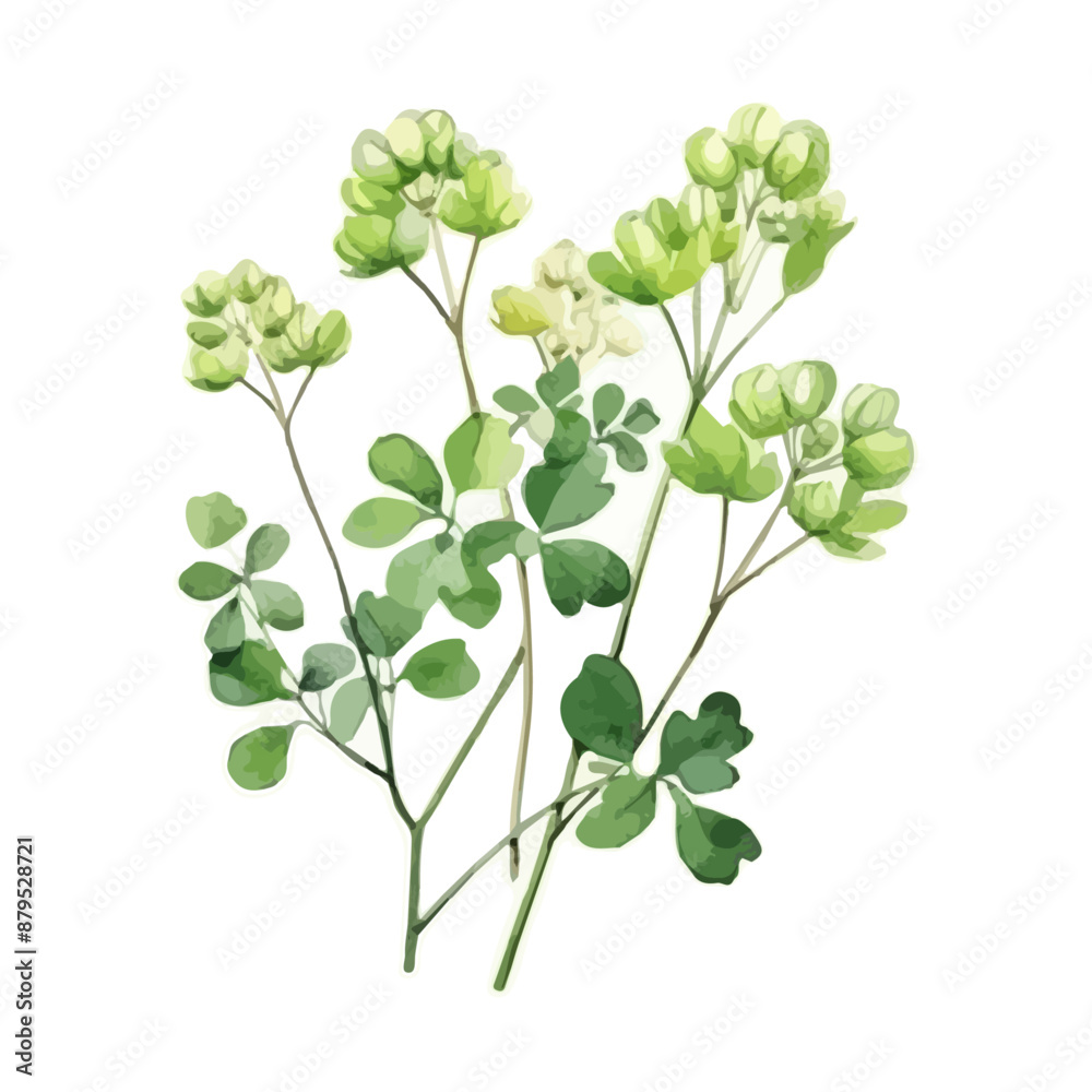 Watercolor Four Leaf Clovers. Watercolor painted repeated strip border ...