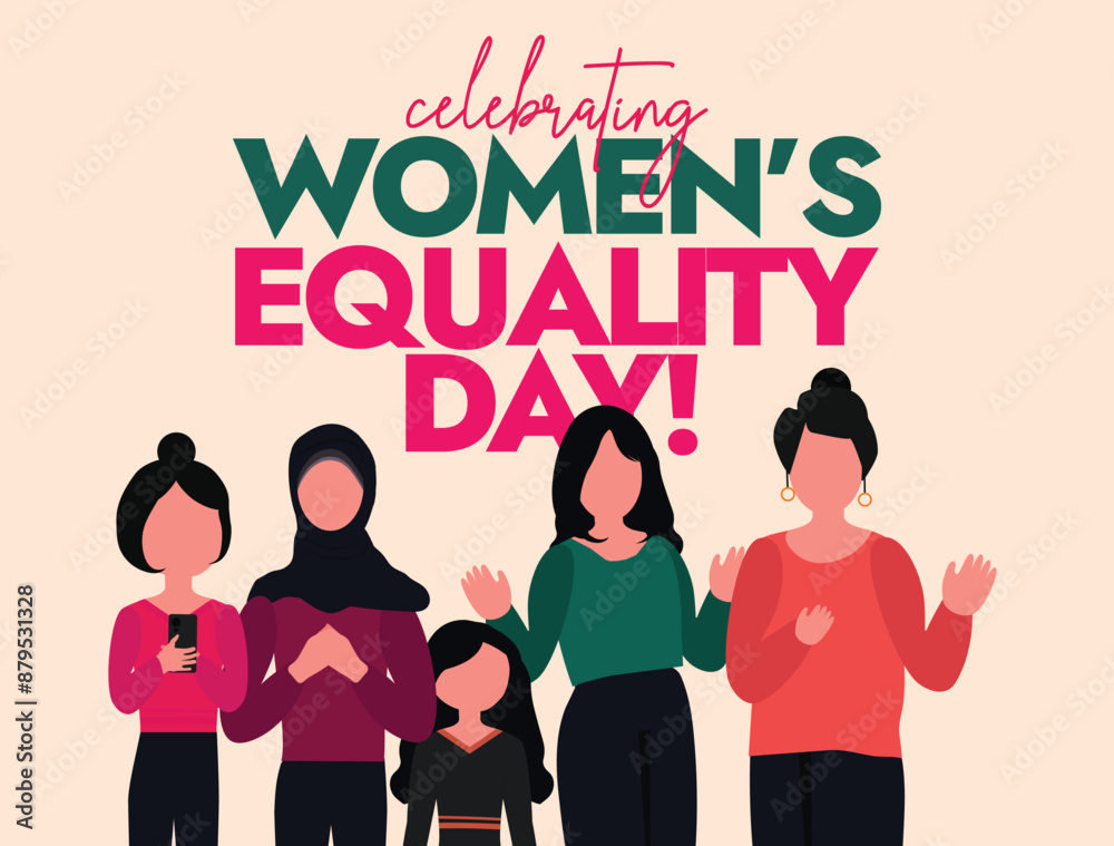 Women's Equality Day banner, social media post, poster design. 26th ...