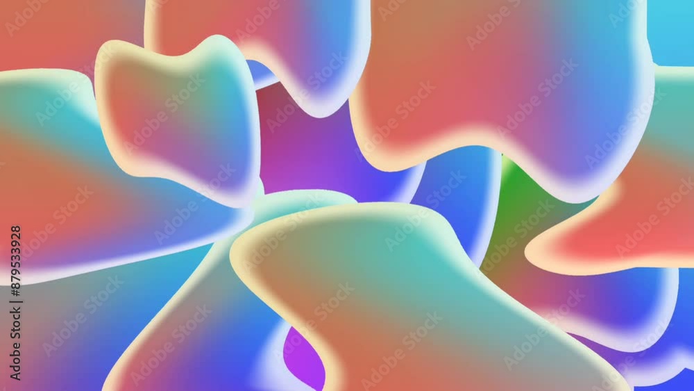 Abstract colorful shapes move in a fluid motion, creating a mesmerizing ...