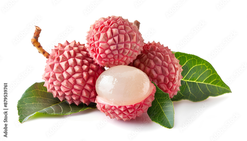 lychee fruit isolated on white background with clipping path and full ...