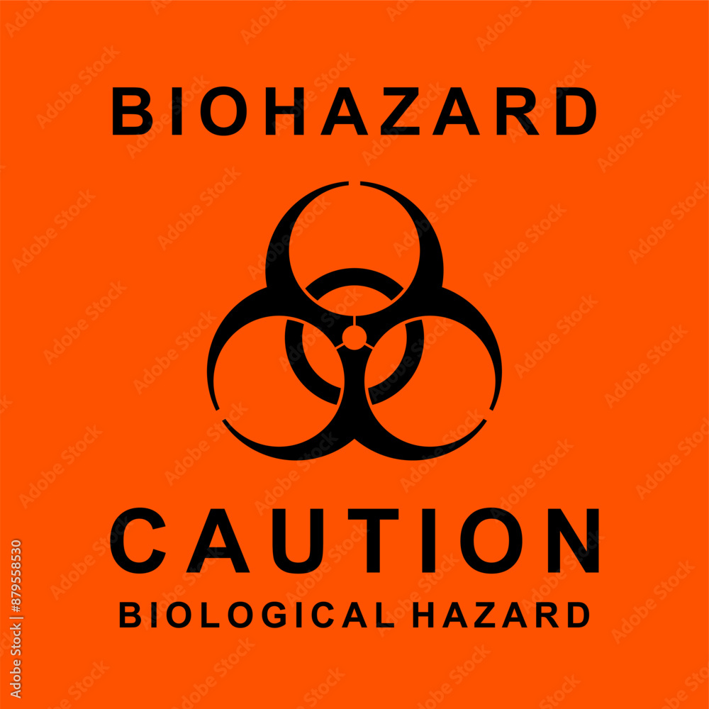 Biohazard symbol label vector illustration. Warning sign of virus ...