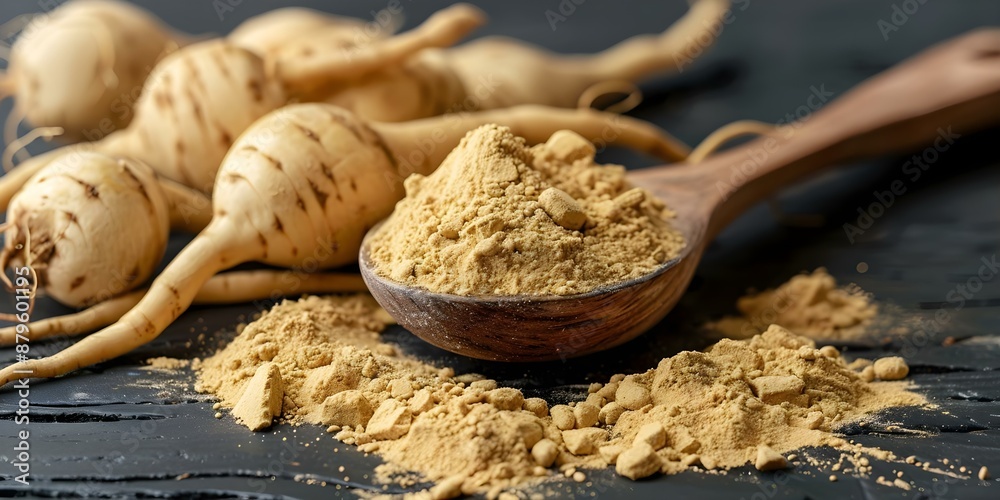 Peruvian Maca powder a white ginseng root nutritional supplement ...