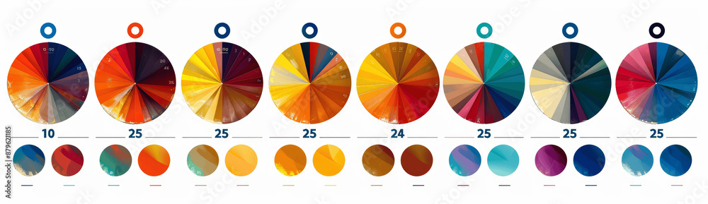 Minimalist Vector Circular Infographics with Colorful Segments from 10 ...