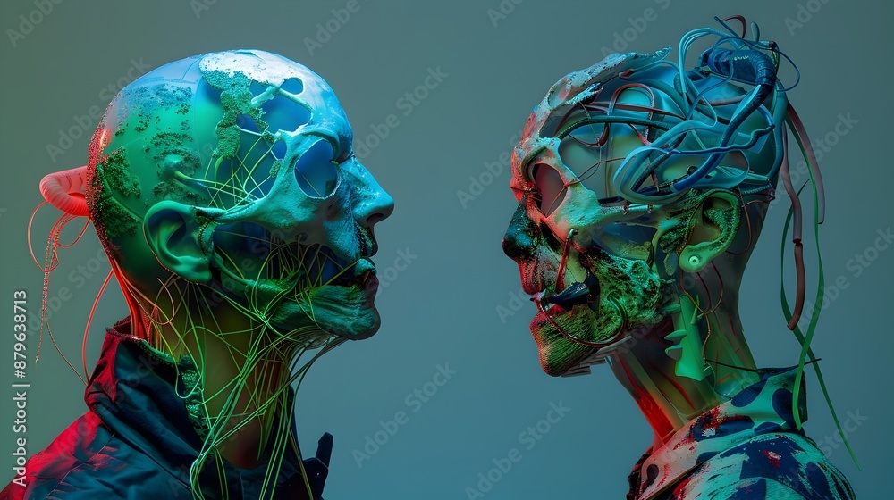 Surreal and unsettling digital image of a bizarre hybrid creature in a ...