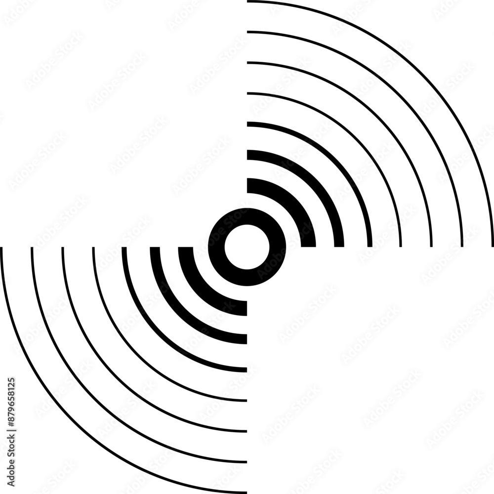 Radio station signal. Pain circle. Radar screen concentric circles ...