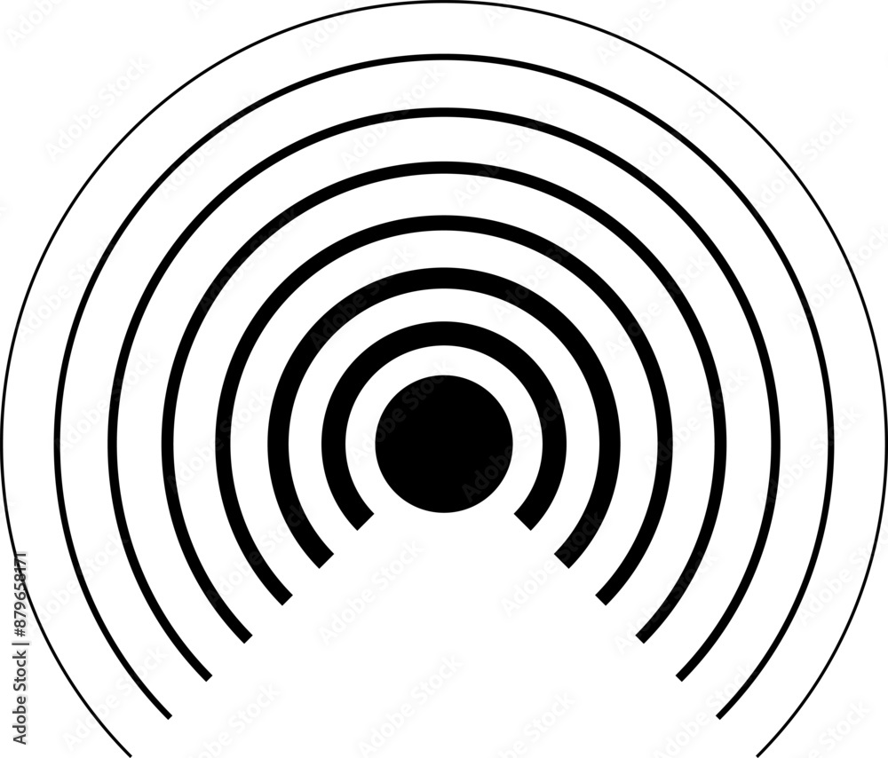 Radio station signal. Pain circle. Radar screen concentric circles ...