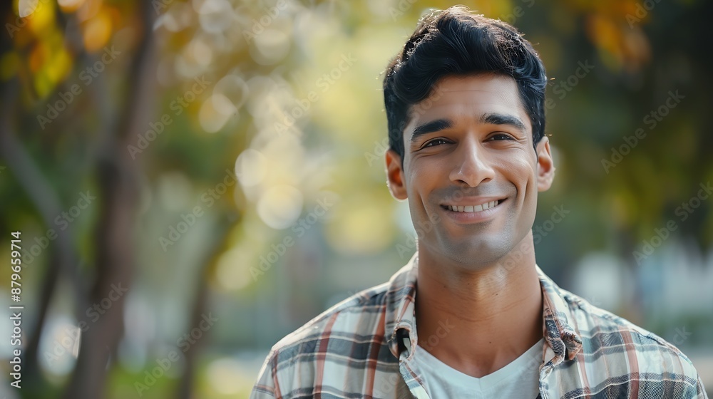 Happy handsome young Indian man head shot front portrait Cheerful ...