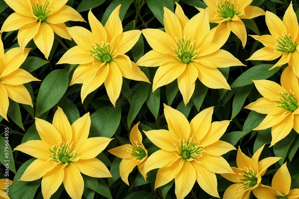 Comoros ylang ylang flower silhouettes in a fragrant wallpaper design ...