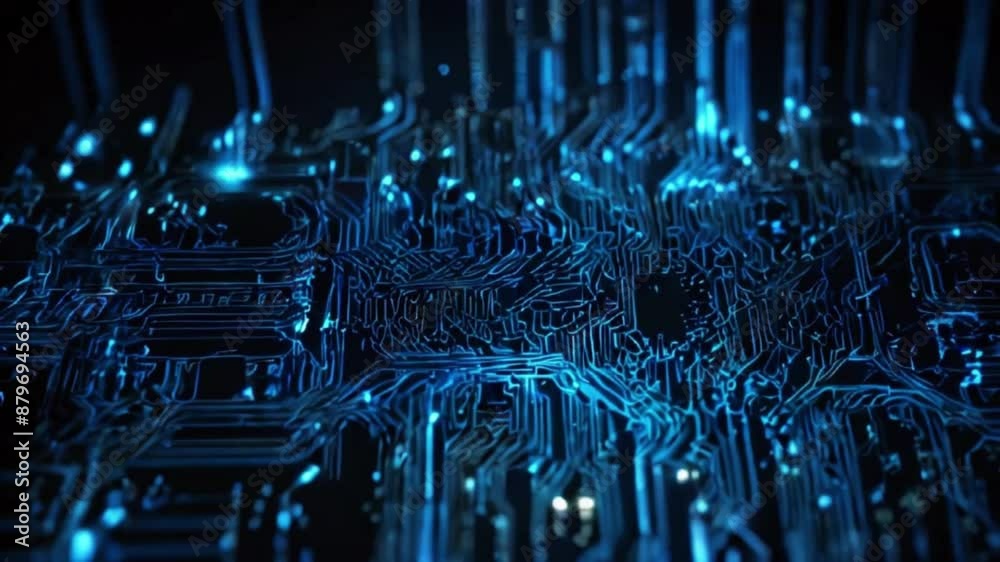 Combine digital waves with elements of a circuit board, showcasing the ...
