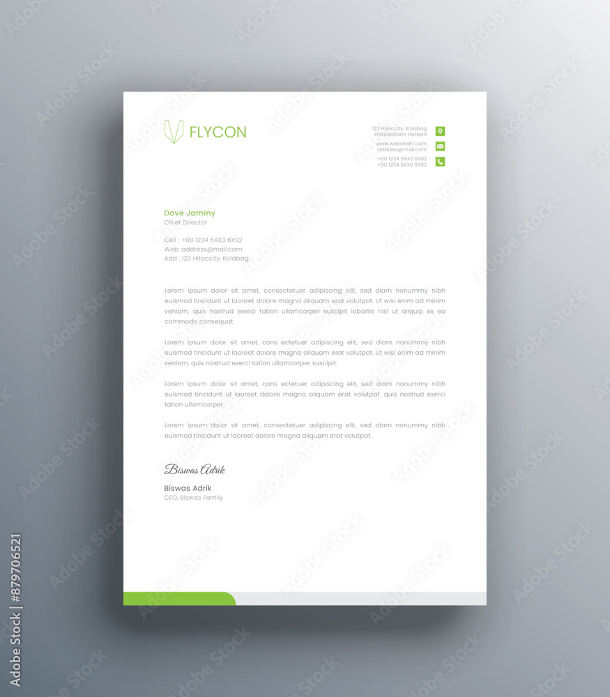 Official Business Letterhead template with various colors, creative ...