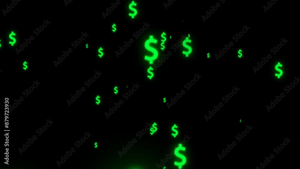 Dollar Currency Flying Animation. looping Animation, Alpha Channel ...