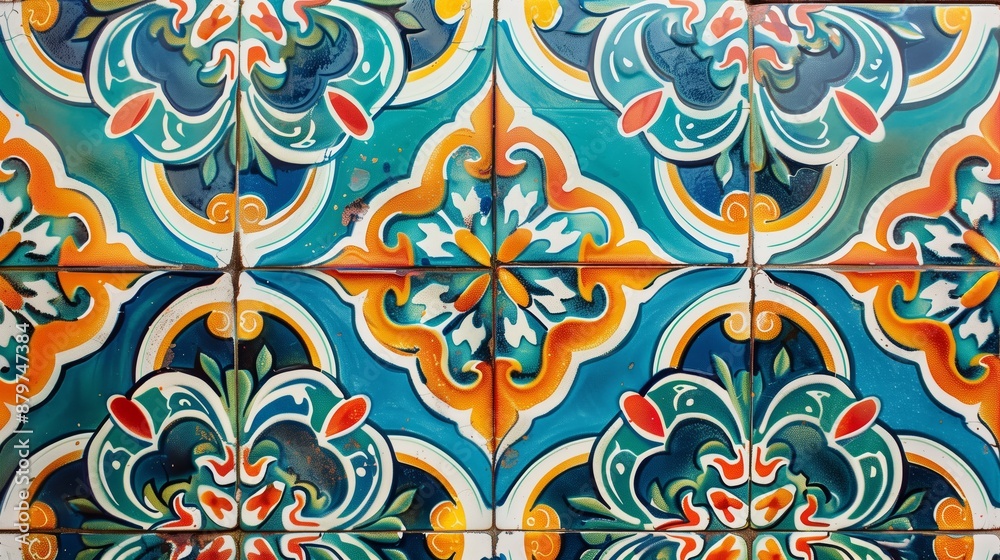 Peranakan tiles feature vibrant colors and intricate patterns ...