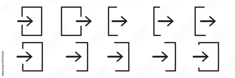 Vetor de icons sign in and sign out app vector symbol logout and login ...