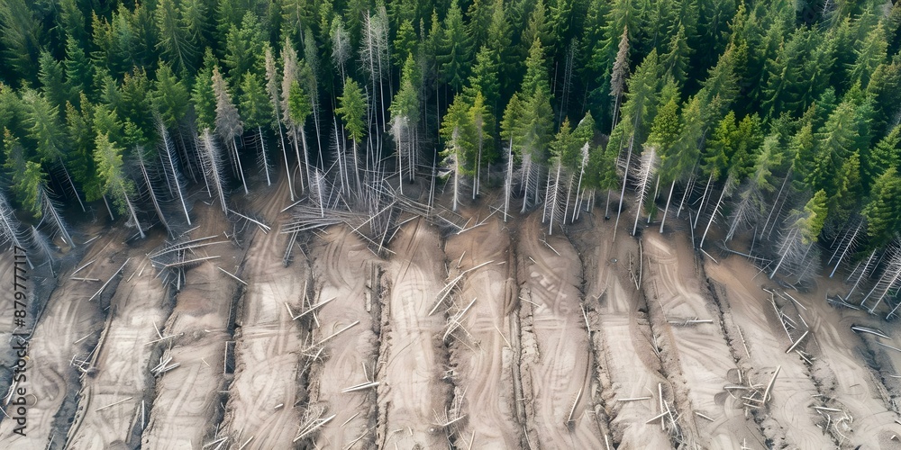 Impact of Deforestation on Carbon Storage and Biodiversity. Concept ...