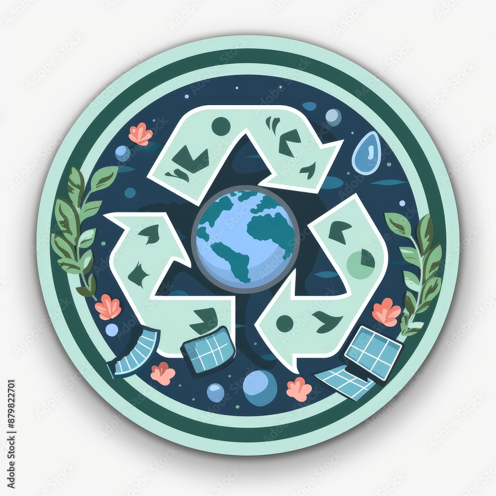 simple flat, minimalistic illustration of an environmental and eco ...