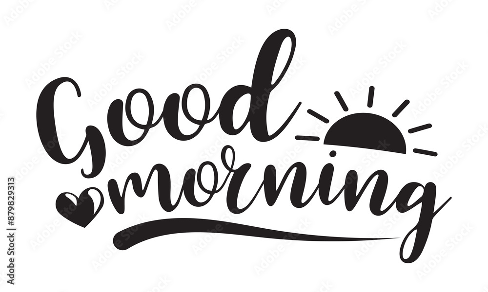 Good morning vector line calligraphy. Vector illustration of wish good ...