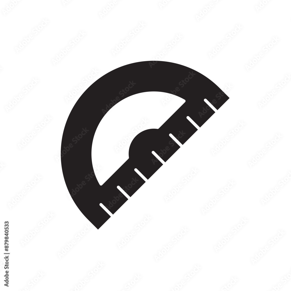 protractor ruler icon design, isolated on white background, vector ...