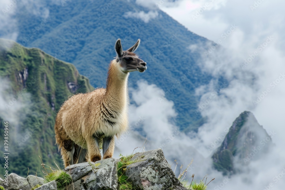 Llama Peru. Machu Picchu Tour: Llama in the Andes Mountains with Inca ...
