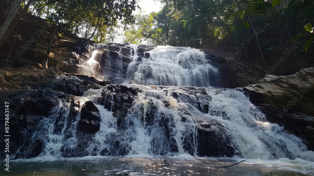 Muak Lek Waterfall,Muak Lek District, Saraburi, Thailand. Stock Photo ...