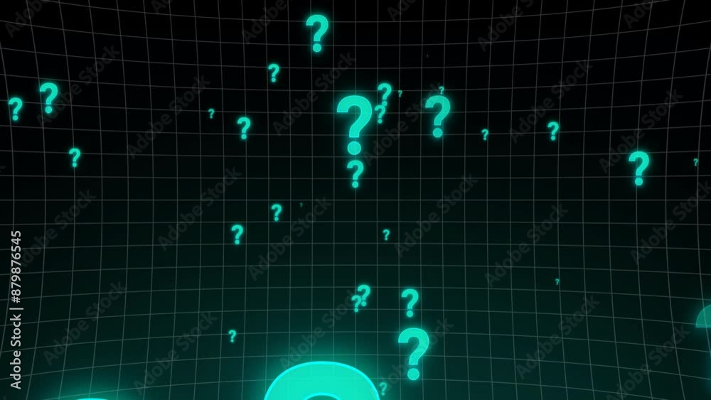 Glowing Question Mark Flying Animation. looping Animation, Alpha ...