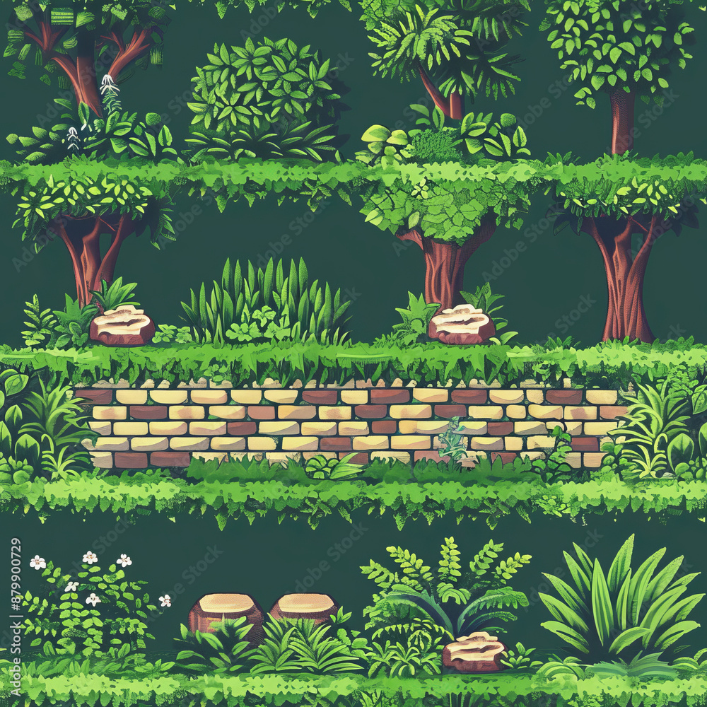 16-bit pixel art, grass tileset, sprite, sprite sheet.generative ai ...