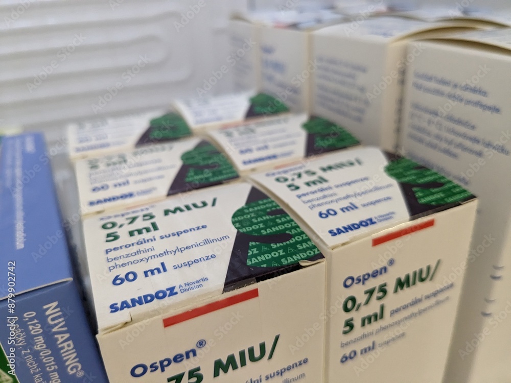 Foto de Prague, Czech Republic - July 10 2024: OSPEN box of medication ...
