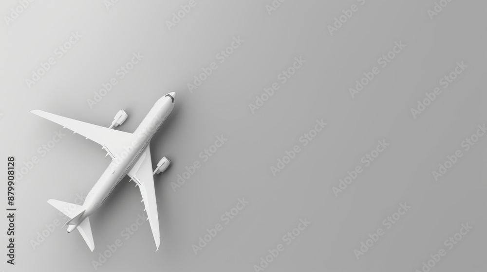 Flight mockup with white plane isolated on transparent background ...