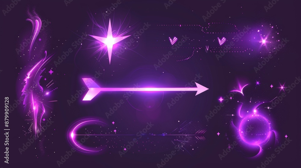 In this magic flash laser strip divider design illustration, there is a ...