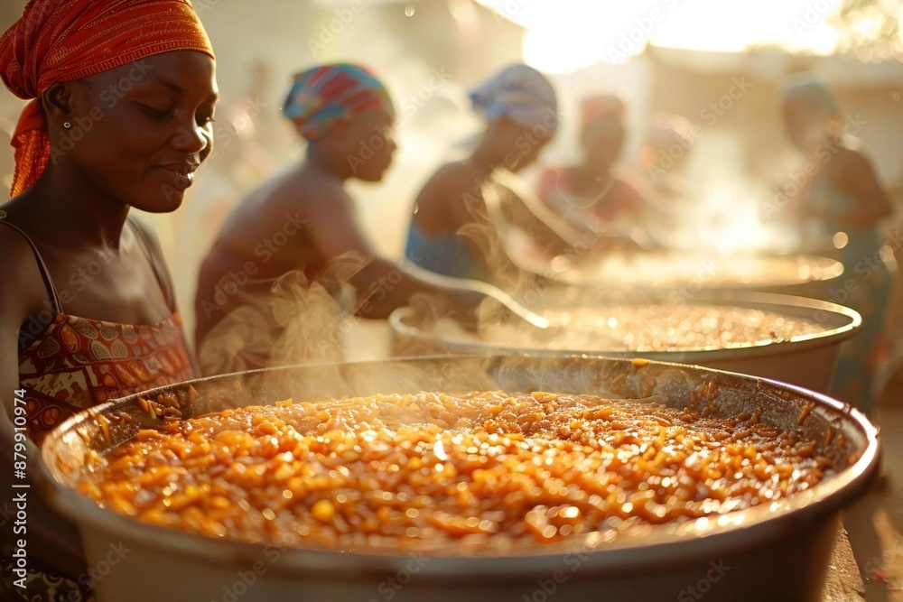 Independence Day (Nigeria). A close-up shot of a family preparing ...