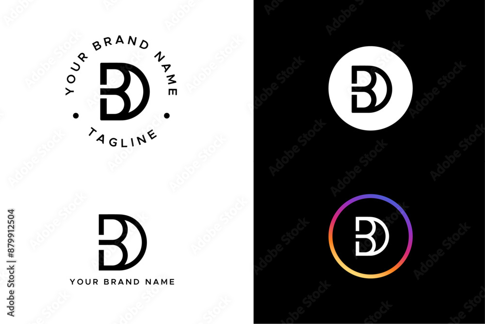 BD symbol, monogram, logo, DB symbol, monogram, letterform logo ...