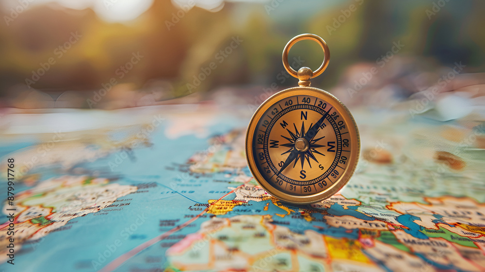 On globe maps, routes are marked with a pin and a magnetic compass ...