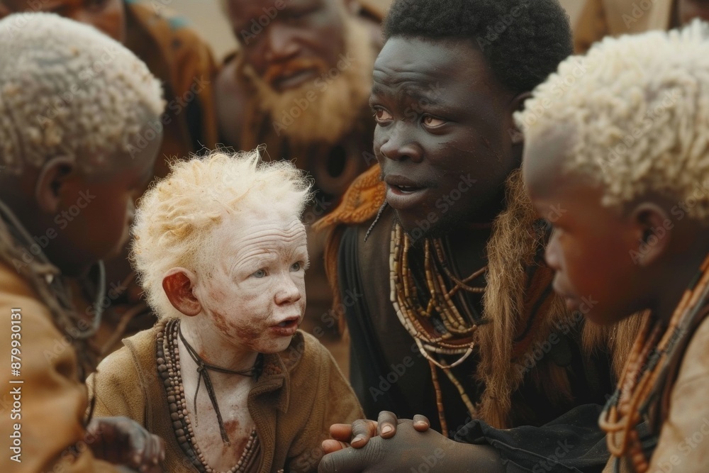 An albino boy from an African tribe faces rejection from his tribe ...