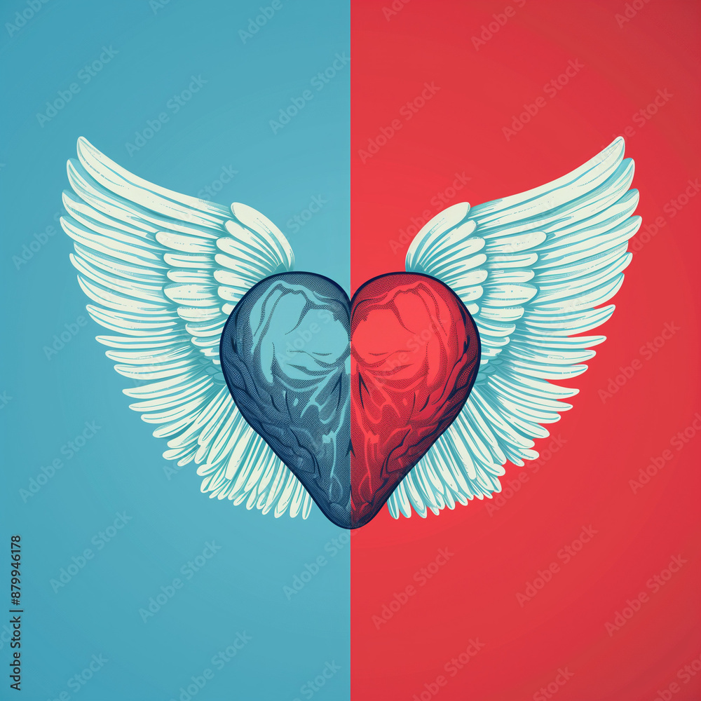 Heart with wings, Flying heart, Love takes flight, Winged heart, Heart ...