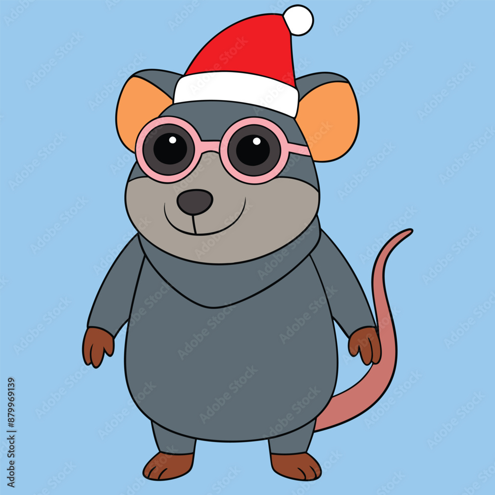 Cute Rat Vector Illustration - Cartoon Clipart and Line Art Design ...