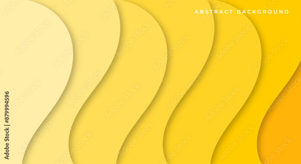 Abstract wavy yellow background shape design Stock Vector | Adobe Stock