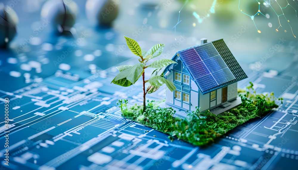 Zdjęcie Stock: Environmental Sustainability in Construction Blueprints ...