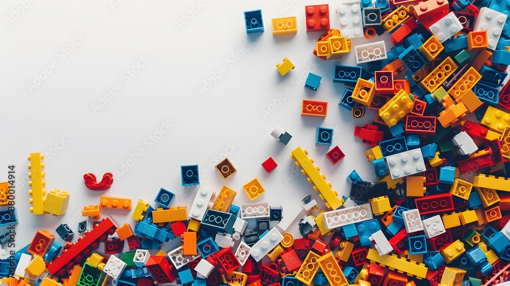 White background, white space in the center of picture. A pile of ...