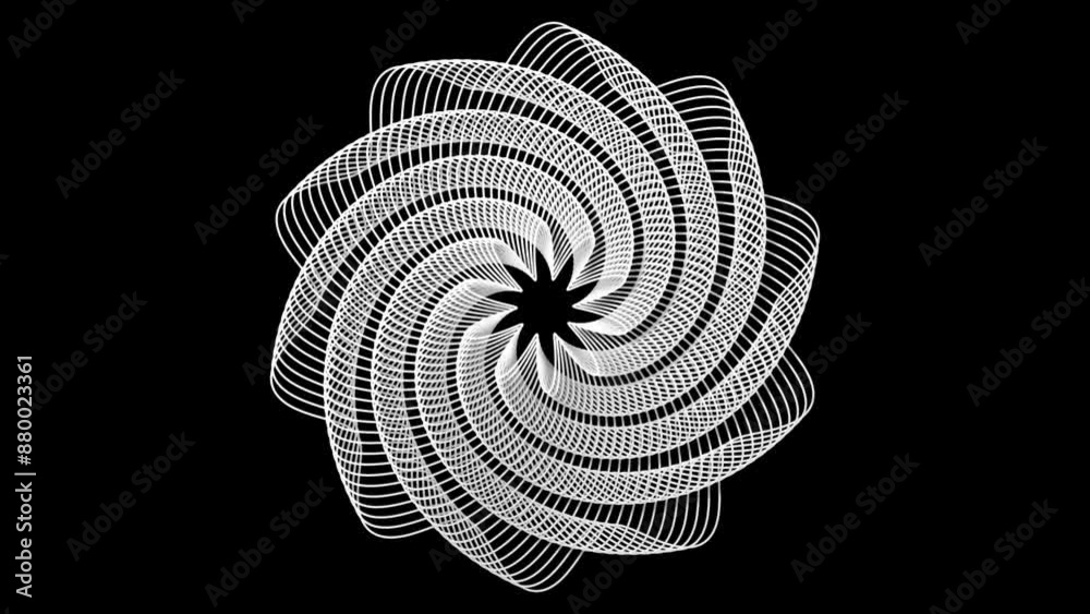 looping rotation animation of circular geometric decagon shape from ...