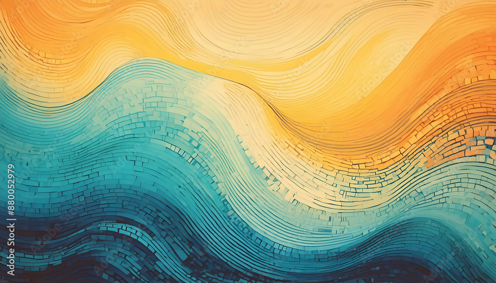 Colorful mural texture abstract wallpaper wall background of a wave ...