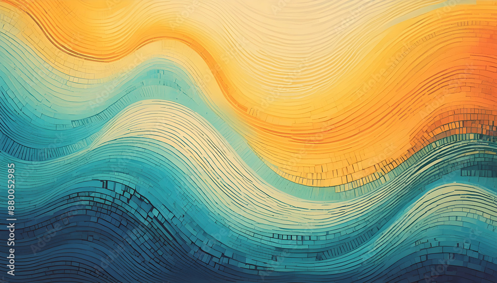 Colorful mural texture abstract wallpaper wall background of a wave ...