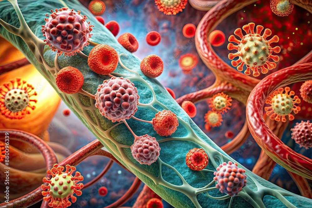 tumor vascular growth inflammation disease blood covid infected viral ...