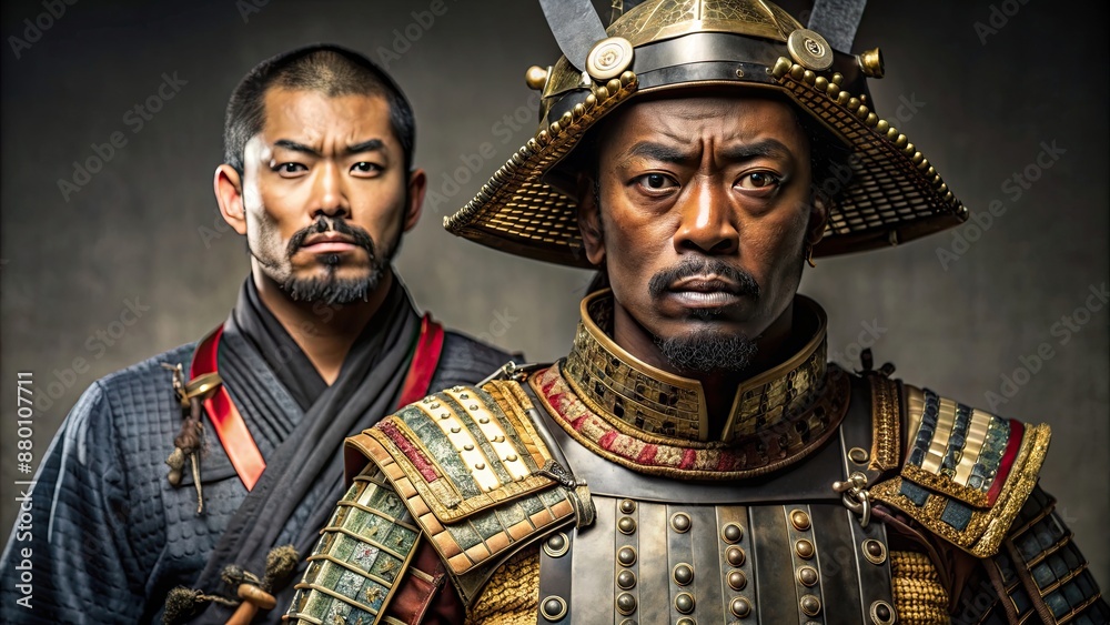 japanese noble giving order oda nobunaga and yasuke, yasuke, japanese ...