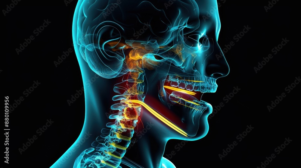Anatomy of Human Head and Neck Stock Illustration | Adobe Stock