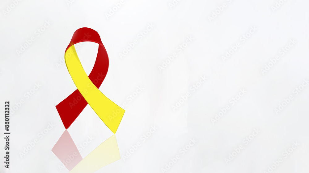 Red and Yellow ribbon. World hepatitis day awareness month, 28 July ...