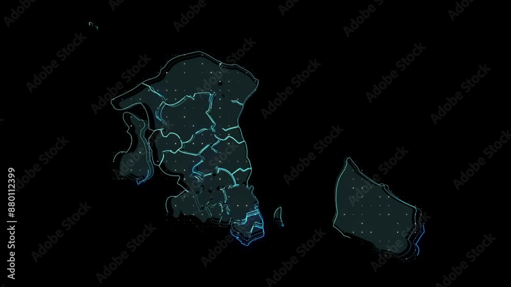 Vídeo do Stock: An animated map of the Philippines with glowing borders ...