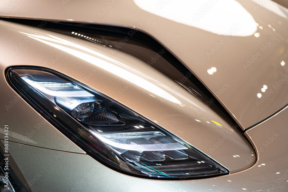 Headlight of Lotus emira on display at the Showroom. new Lotus Emira ...