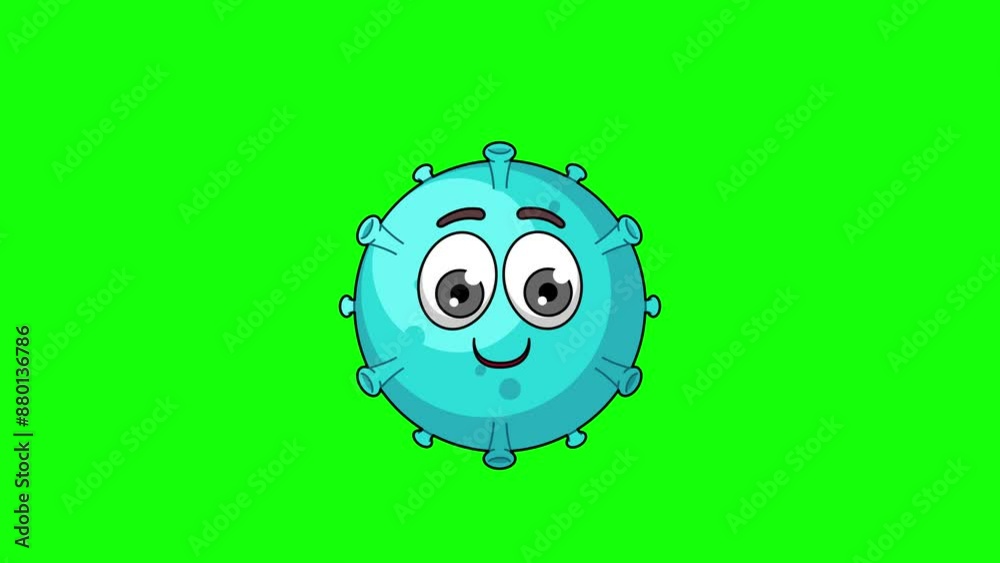 virus cartoon with a money face, emoji emoticon animation Stock Video ...