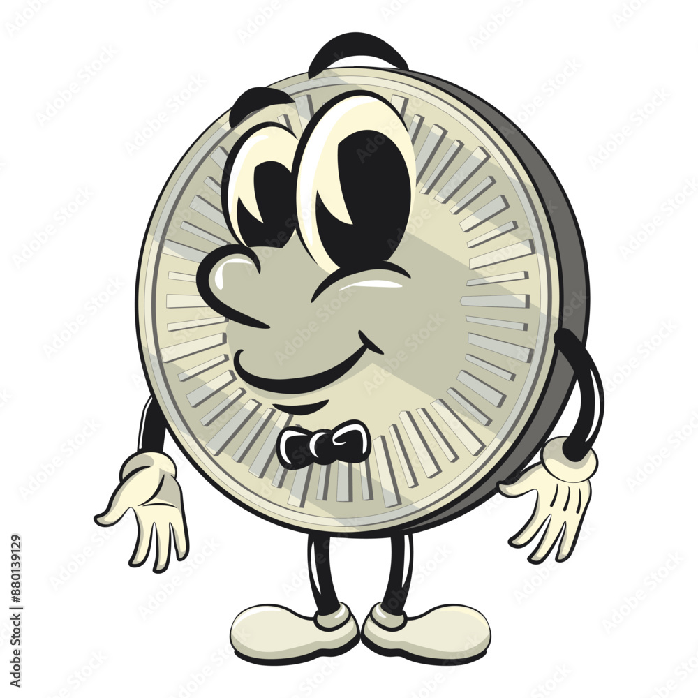 character of a coin money cartoon vector isolated clip art mascot ...