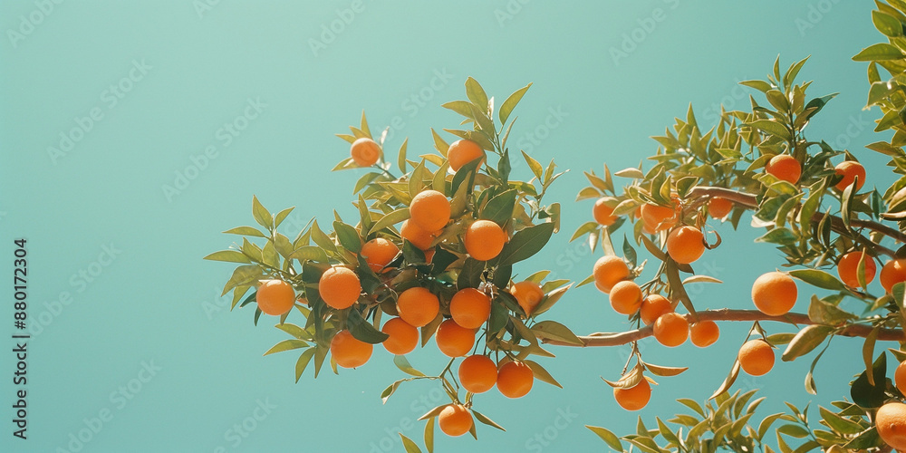 An orange tree with lots of oranges, vintage aesthetic, retro aesthetic ...